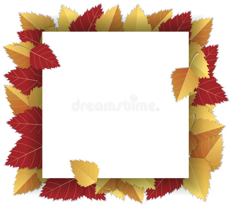 Autumn Background with Autumn Bright Leaves and Square Frame, Paper ...