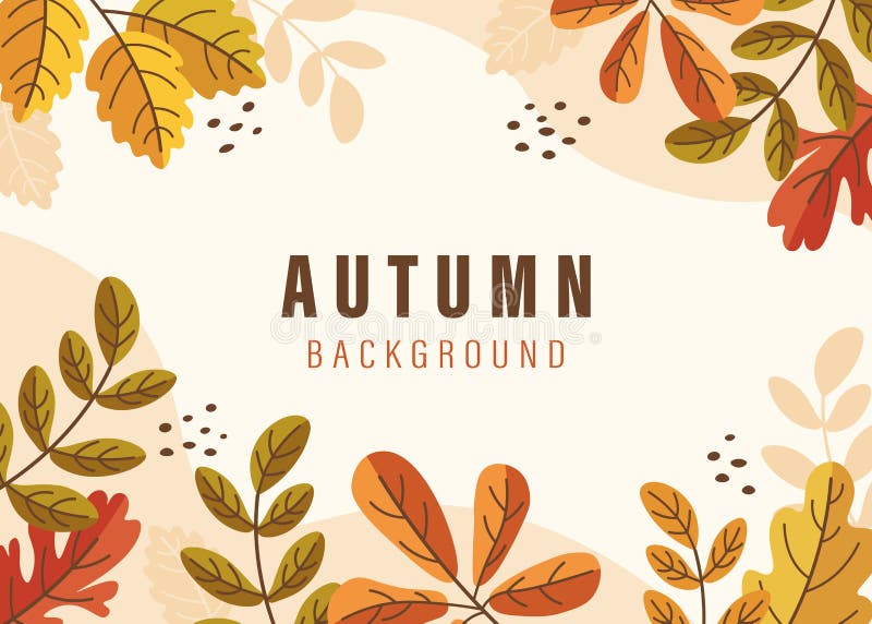 Autumn Background with Bright Leaves Vector Illustration Stock ...