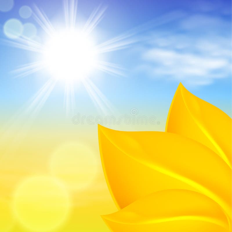 Autumn Background with Bright Sun Stock Vector - Illustration of corner ...