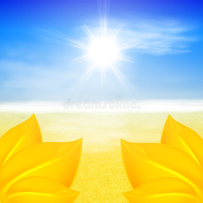 Autumn Background with Bright Sun Stock Vector - Illustration of autumn ...