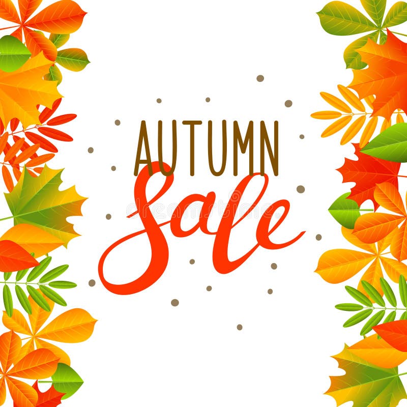 Autumn Background with Color Leaves Stock Vector - Illustration of ...