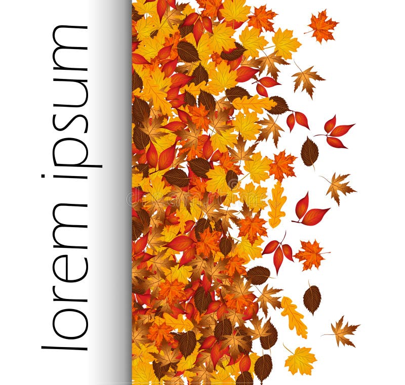 Autumn Background with Colorful Leaves and Word Autumn Stock Vector ...