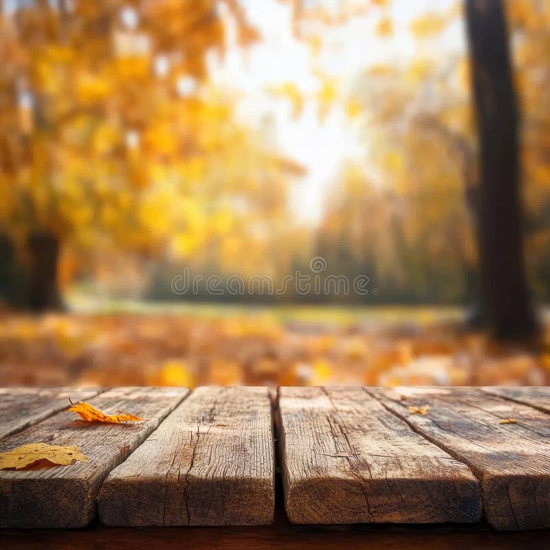Autumn Background with Empty Table for Product Display Montages. Autumn ...