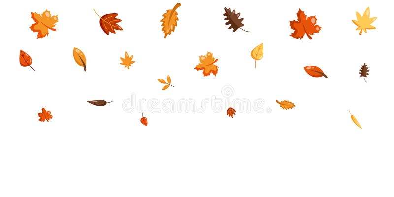 Autumn Background Falling Leaves on Isolated Background. Vector Flat ...