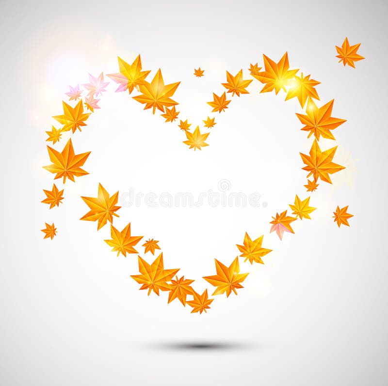 Autumn Background. Heart Form. Stock Vector - Illustration of ...