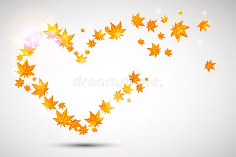 Autumn Background. Heart Form. Stock Illustration - Illustration of ...