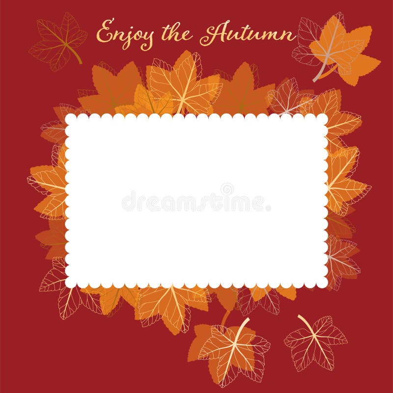 Autumn Background with Hello Autumn Text on Autumn Leaves Frame Stock ...