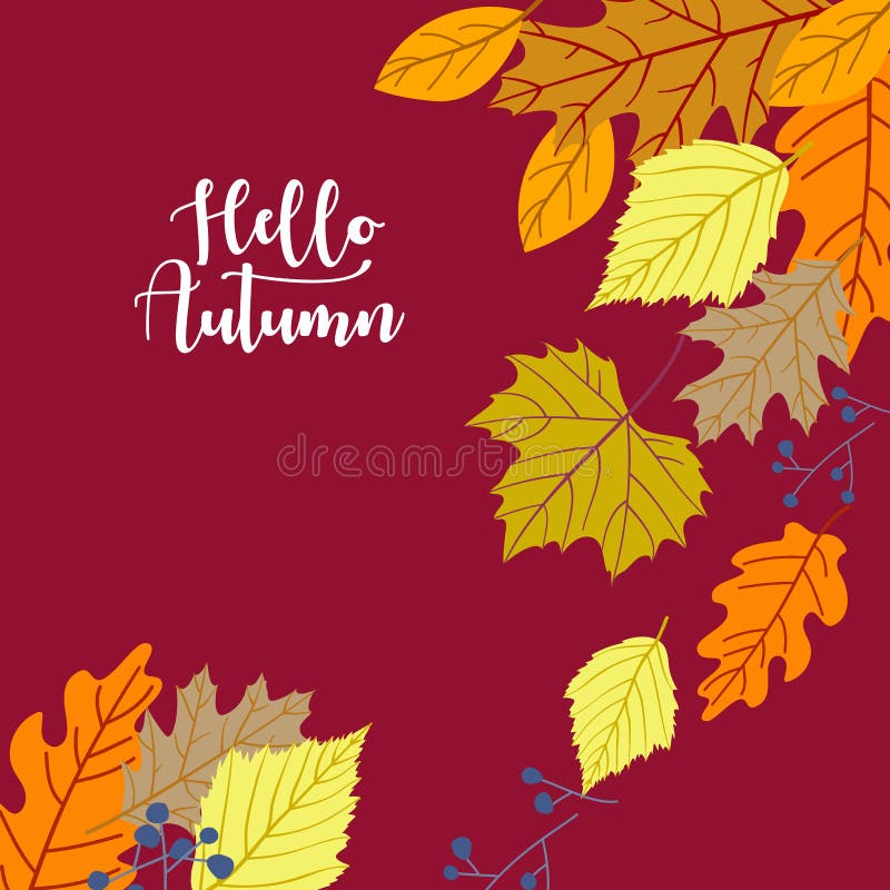 Autumn Background Illustration in Flat Style Stock Vector ...