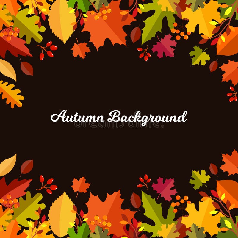 Abstract Colorful Vector Autumn or Fall Background in Red Orange Colors ...