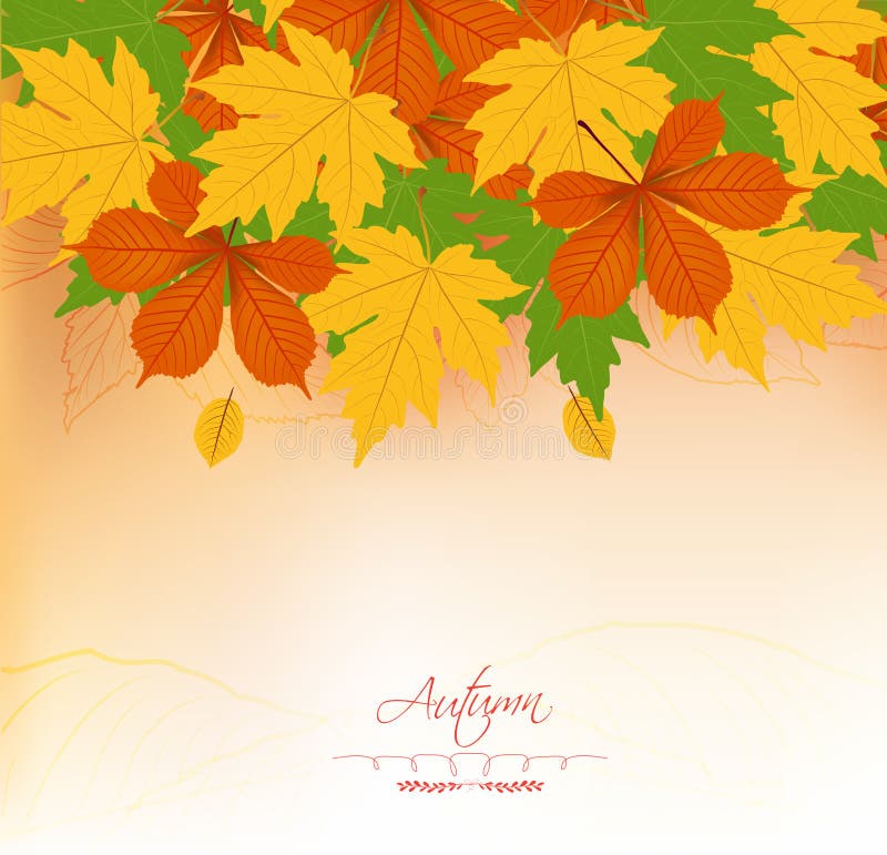 Autumn Background with Leaves. Back To School Stock Illustration ...