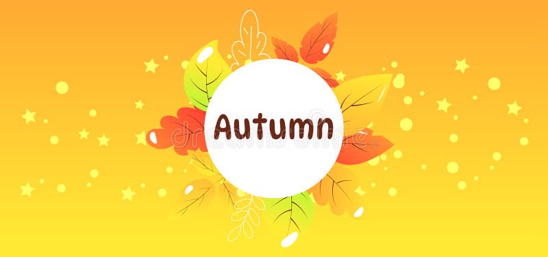 Autumn Background with Leaves Banner Design Stock Vector - Illustration ...