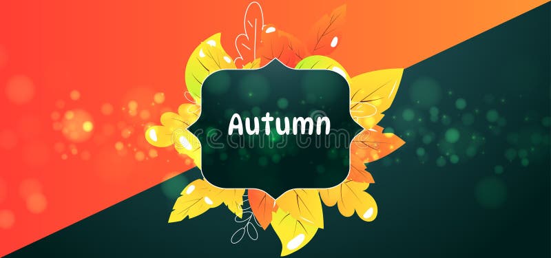 Autumn Background with Leaves Banner Design Stock Vector - Illustration ...