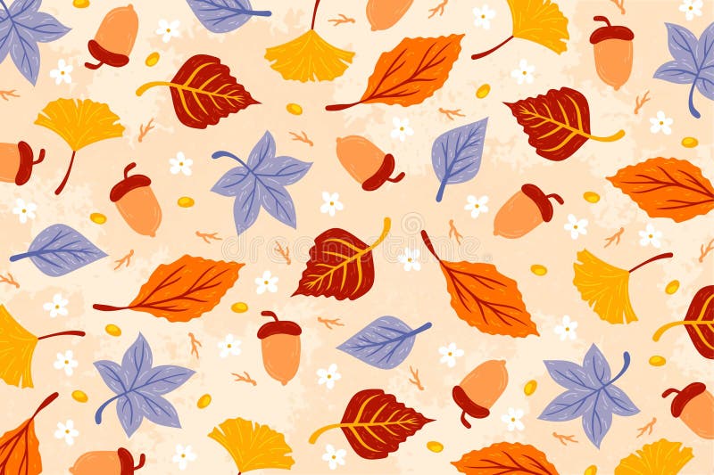Autumn Background with Leaves Theme Vector Design Stock Vector ...