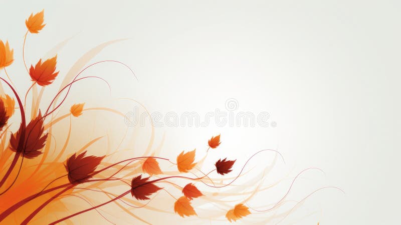 Autumn Background with Orange Leaves and Swirls Stock Illustration ...