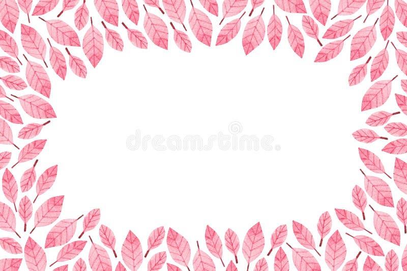 Autumn Background with Pink Leaves Stock Illustration - Illustration of ...