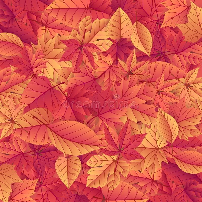 Autumn Background with Random Leaves Stock Vector - Illustration of ...