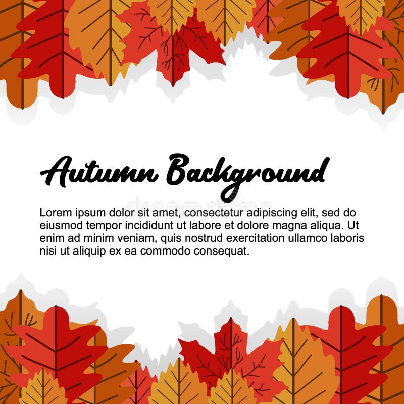 Autumn Background Template with Leaves Stock Vector - Illustration of ...