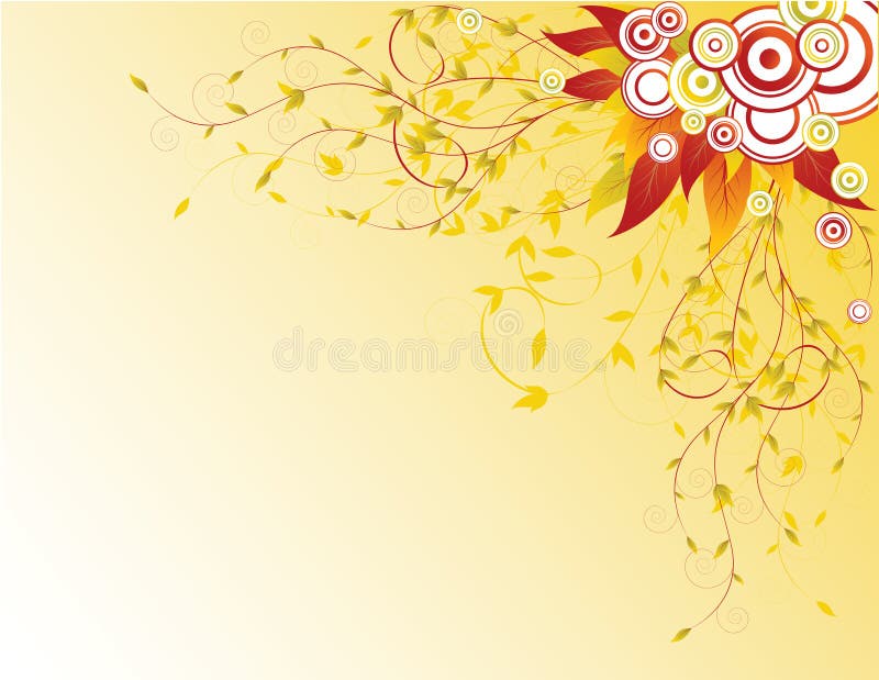 Autumn Background with Yellow Leaves Stock Illustration - Illustration ...