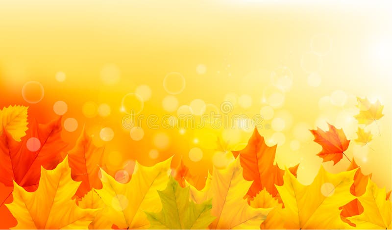Autumn Background with Yellow Leaves Stock Vector - Illustration of ...
