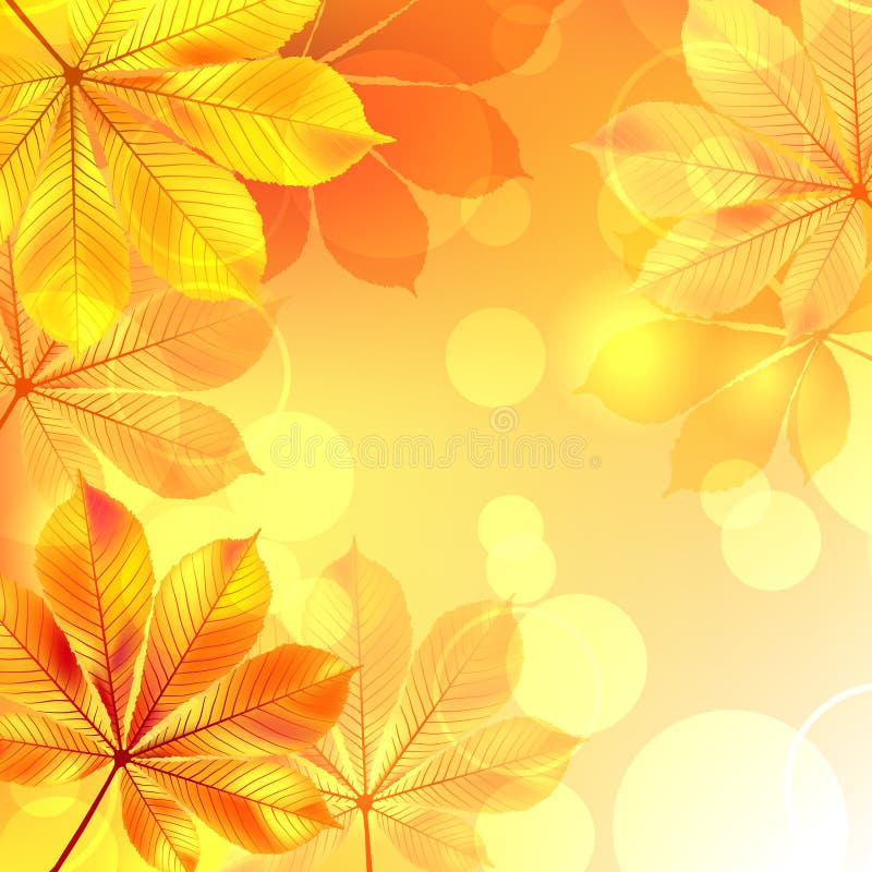Autumn Background with Yellow Leaves Stock Vector - Illustration of ...