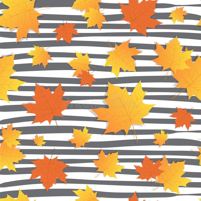 Autumn Background Yellow Maple Leaves Fall Season Stock Vector ...