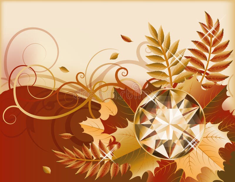 Autumn Banner with Precious Gemstone Stock Vector - Illustration of ...