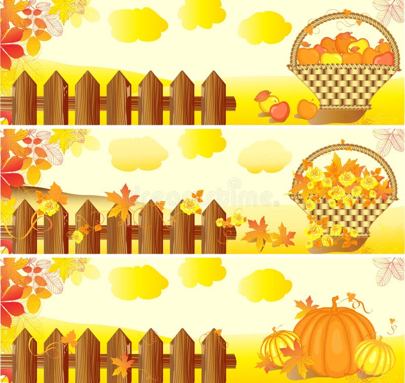 Autumn banners stock vector. Illustration of paint, crop - 20760087