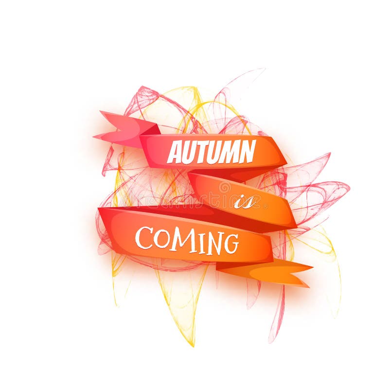 Autumn Banners with Ribbon and Abstract Pattern. Vector Illustration ...