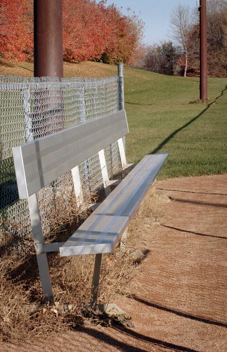 Autumn Baseball Field Bench Stock Image - Image of baseball, play: 328119