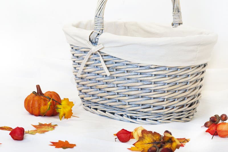 Autumn basket stock photo. Image of pumpkin, cute, fall - 11310326