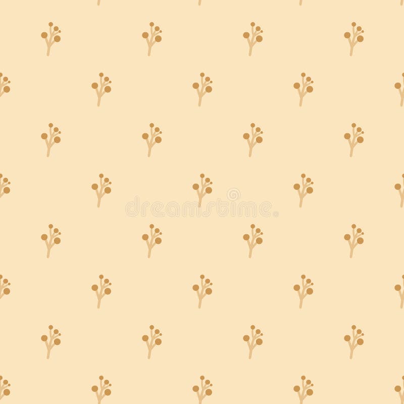 Autumn Berries Twigs Seamless Pattern. Beige Repeat Background Stock ...