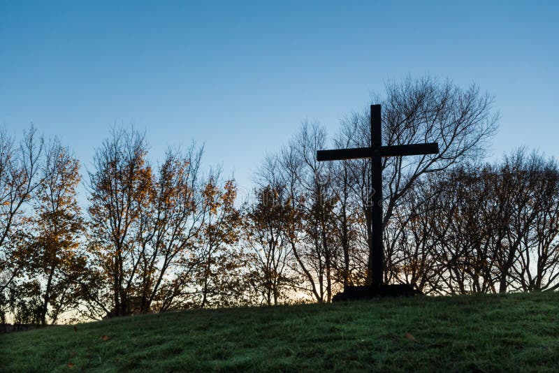 Autumn Black Cross stock photo. Image of holy, religion - 41169654