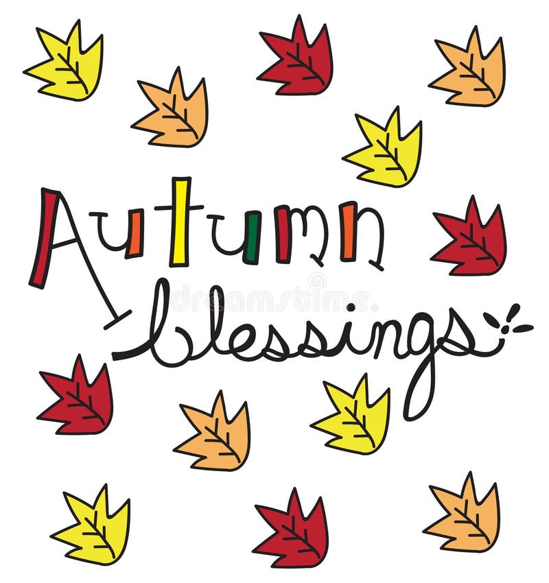 Autumn Blessings stock vector. Illustration of give, clipart - 60322285