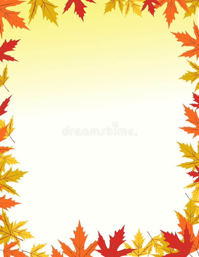 Autumn Leaves [maple] Border Stock Illustration - Illustration of ...