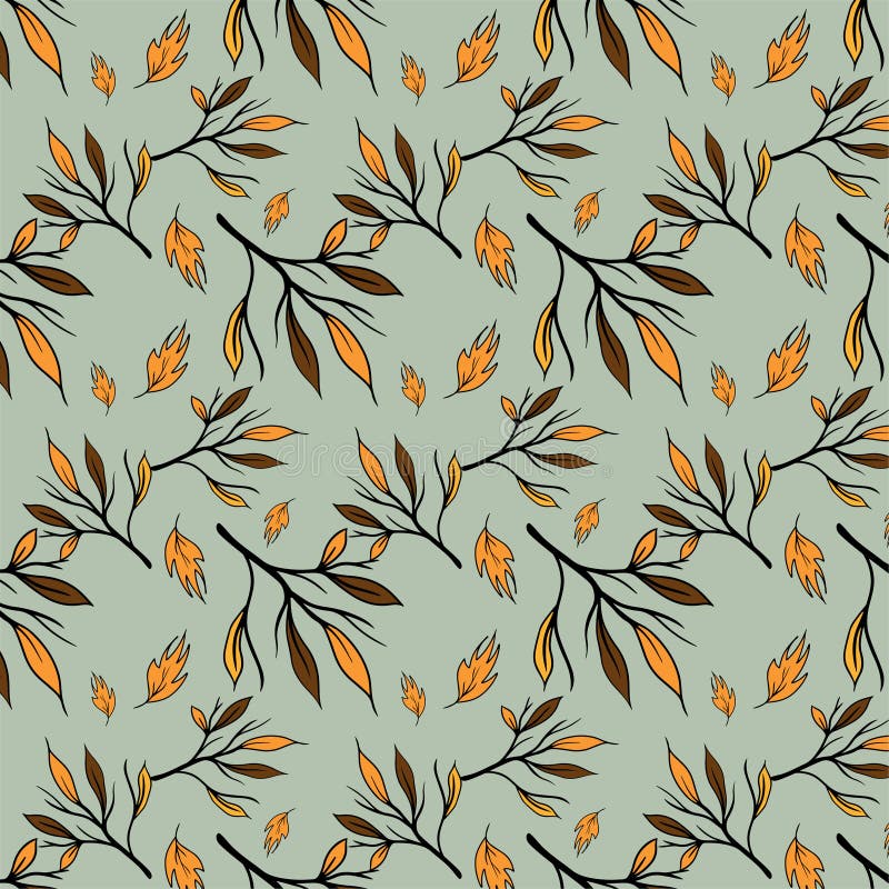 Autumn Branches with Leaves Illustrator and Vector Stock Illustration ...