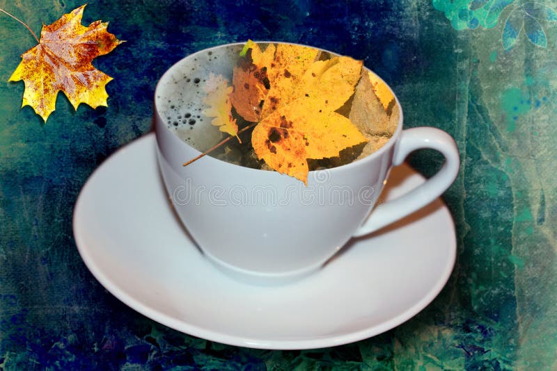 Autumn Breakfast with a Leaf of a Maple Stock Photo - Image of ...