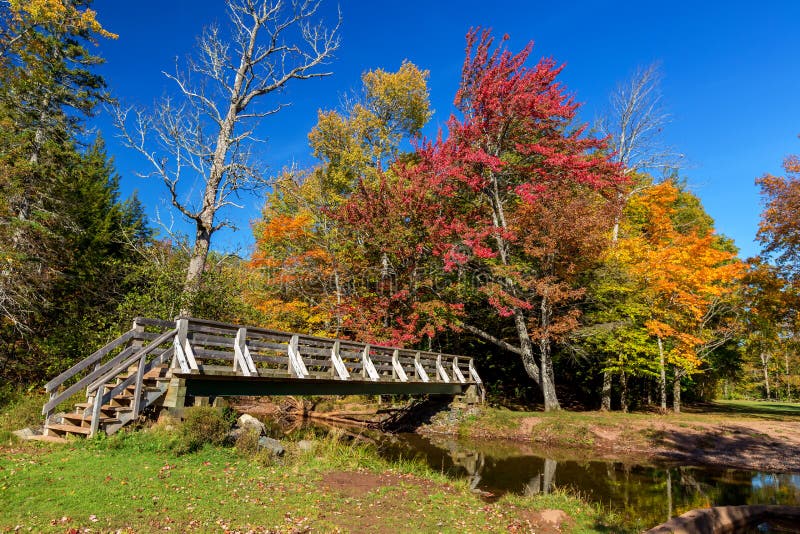 Autumn Bridge stock image. Image of outdoors, orange - 59140807