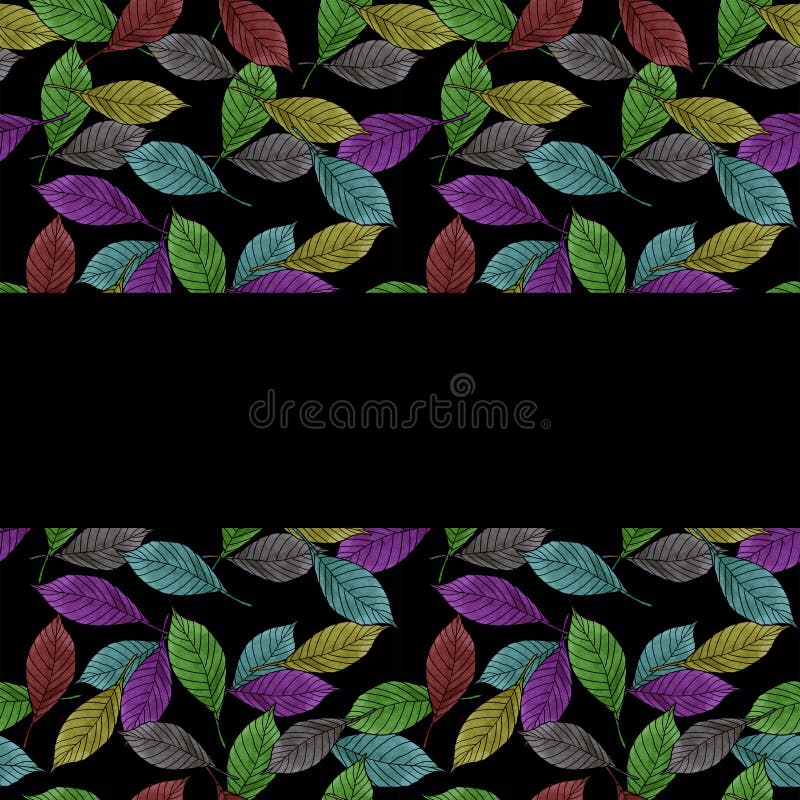 Autumn Bright Colorful Leaf Frame. Watercolor Illustration. Stock ...