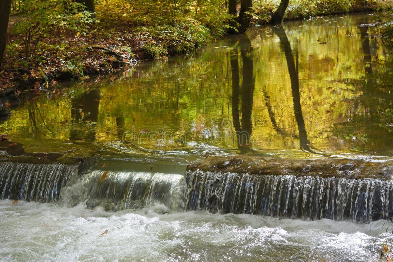 Autumn Brook with Waterfall Stock Image - Image of creek, outdoor: 35357737