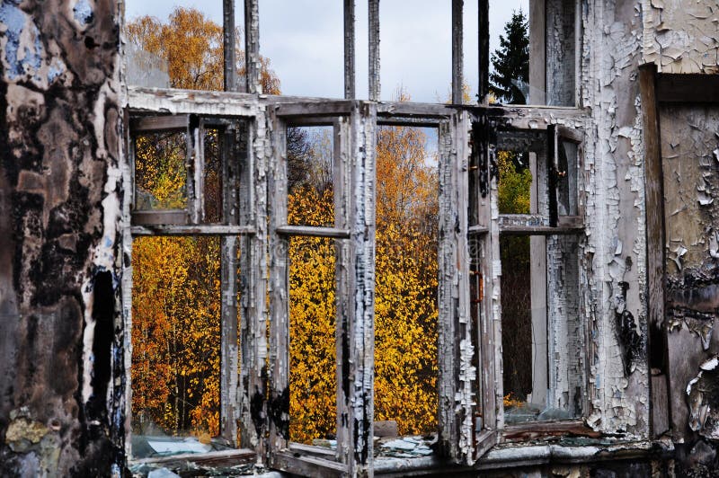 Burned window stock image. Image of broken, fire, ruined - 9516567