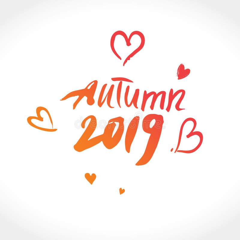 Autumn 2019. Calligraphy Seasonal Poster Stock Illustration ...