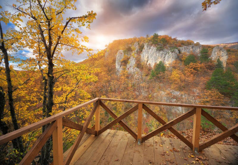 Autumn Canyon and Terrace Cliff Stock Photo - Image of natural ...