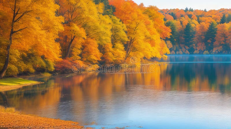 Autumn Captures the Beauty of Falling Leaves in a Sun Dappled Forest ...