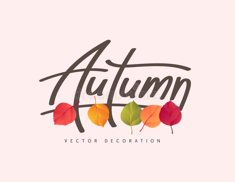 Autumn Card Banner Background Layout Template with Calligraphy and ...