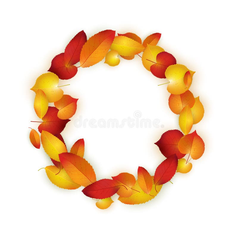 Autumn Card, Colorful Leaves Frame, Background, Template Stock Vector ...