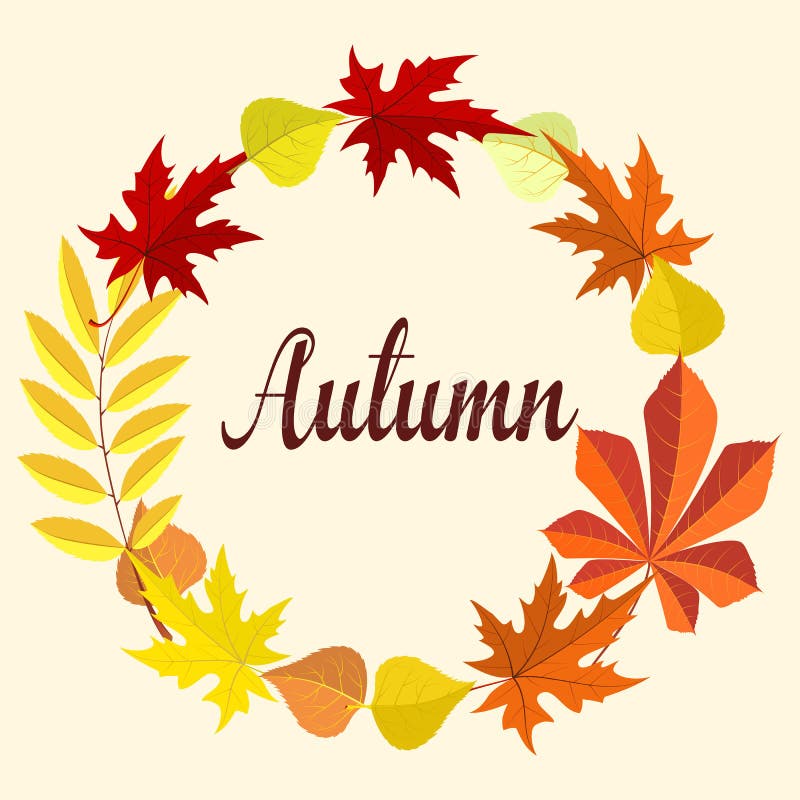 Autumn card with Leaves stock vector. Illustration of backdrop - 76643360