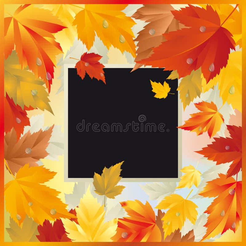 Autumn Banner with Leaves on a Textural Background Stock Illustration ...