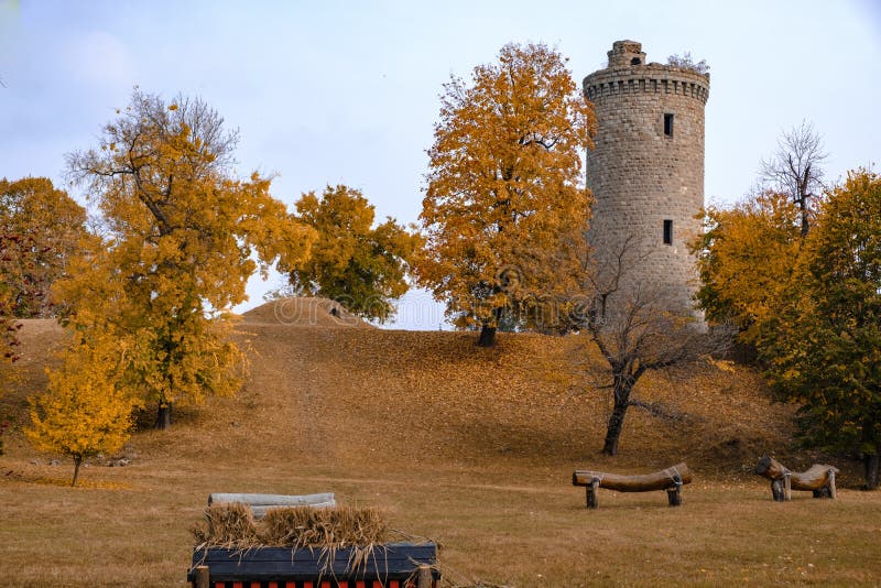 Autumn castle stock image. Image of seat, slope, brown - 138132107