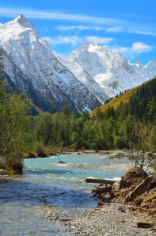 Changping Valley Scene of the Siguniang Mountain Stock Image - Image of ...