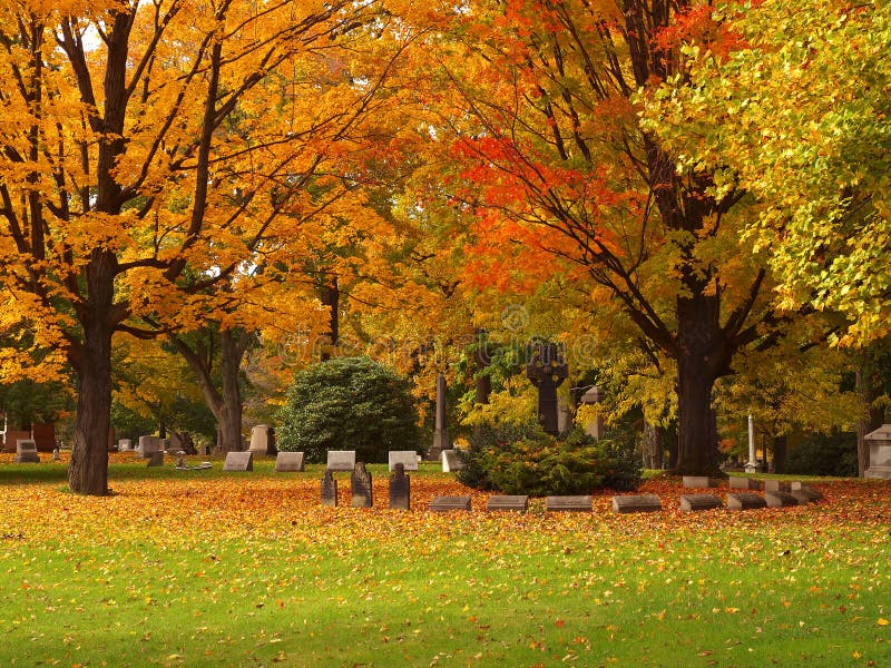 Autumn cemetery stock photo. Image of fall, buried, colors - 15958486